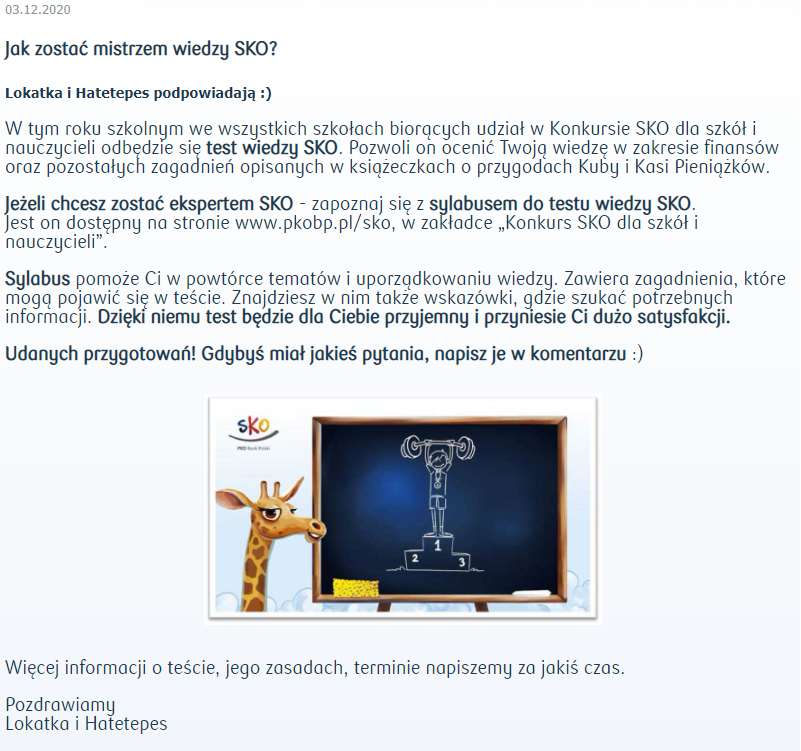 Jak przygotowac się do TESTU SKO ? - Porady Lokatki i Hatetepesa ... Jak przygotowac się do TESTU SKO ? - Porady Lokatki i Hatetepesa ...